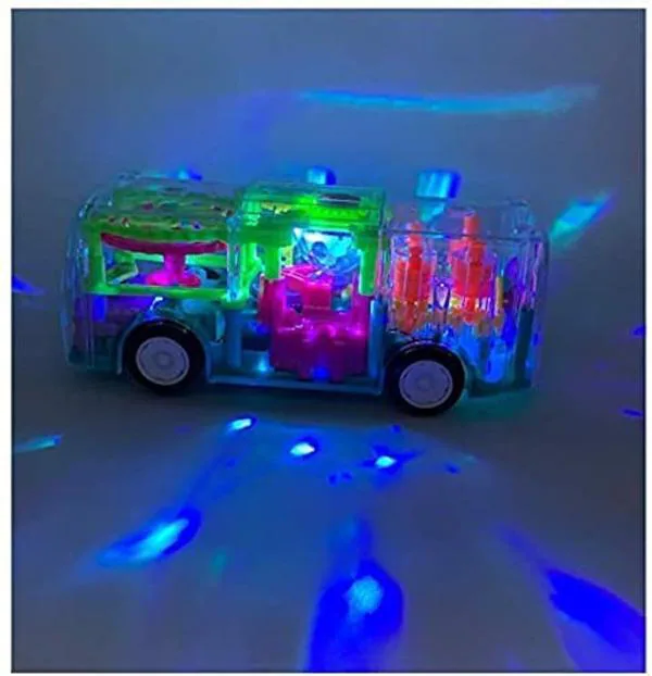 Goyals Multicolor Gear Display Transparent Gear Bus Toy 360 Degree ...