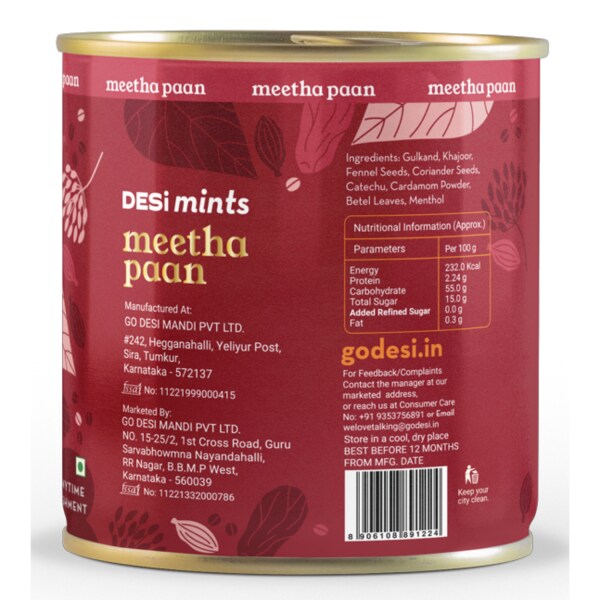 Go Desi Meetha Paan Mouth fresheners, Desi Mints, Refreshing ...