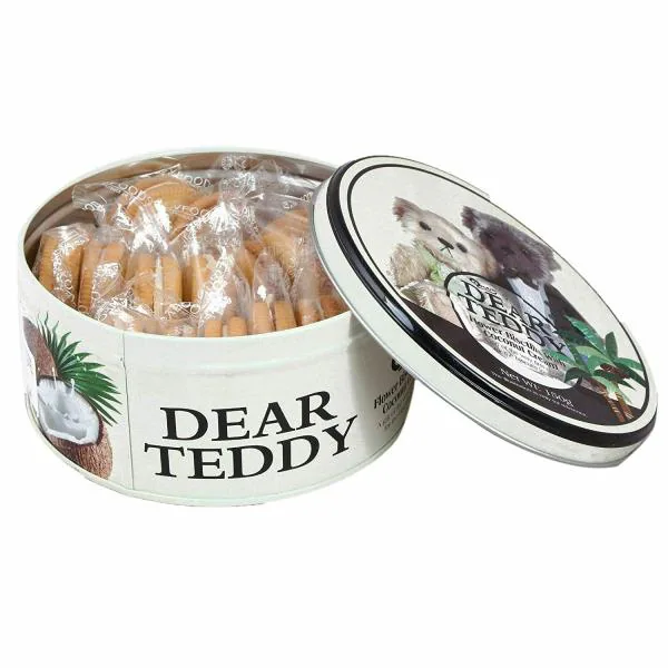 VFOODS Dear Teddy Flower Biscuits with Coconut Cream ( 150 Grams Tin ...