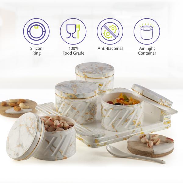 Selvel Air Tight Dry Fruit Container Tray Set with Lid, Italian ...