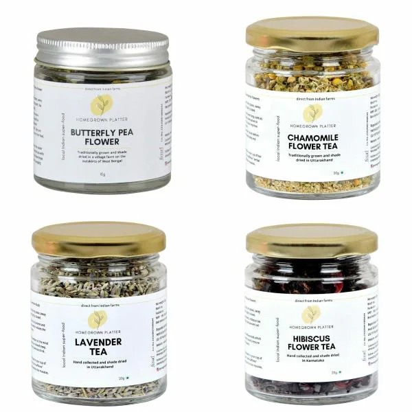 Homegrown Platter Herb Teas Combo Pack [Lavender-20g, Chamomile-20g ...