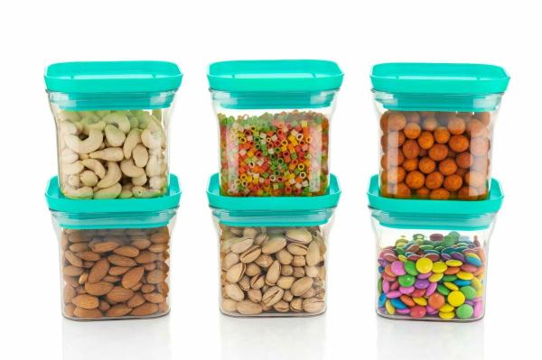 PHOENIX Kitkat Plastic Storage Kitchen Container Set, Airtight 600ml ...