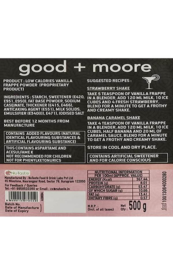 GOOD+ MOORE Low-Calorie Vanilla Frappe Powder| Instant Powdered Coffee ...