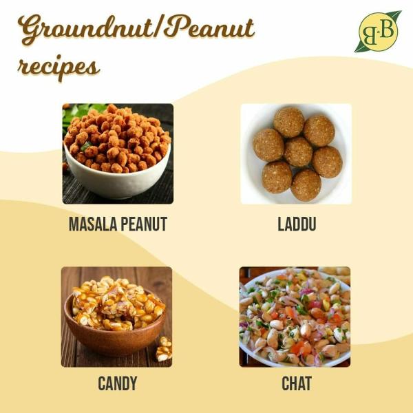 B&B Organics Brown Groundnut / Peanut (Whole) 1 kg (Pack of 2) - JioMart