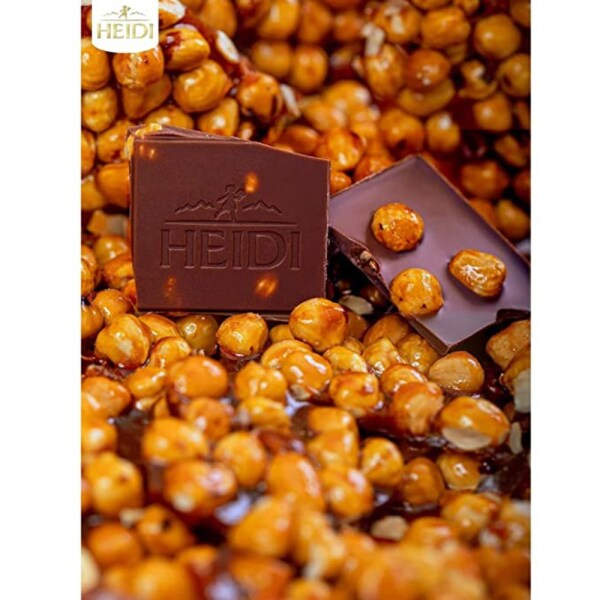 Heidi Hazelnut Dark Chocolate With Caramel covered whole Hazelnuts, 100 ...
