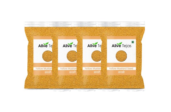 Alive Tejas Yellow Mustard Seeds - Safed PILI Sarson 500 GMS Pack off 4 ...