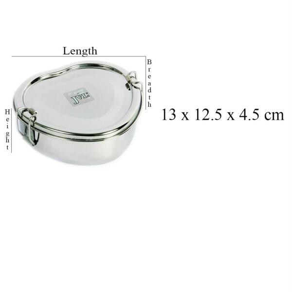JVL Silver Stainless Steel Small Heart Shape Single Layer Tiffin Box ...