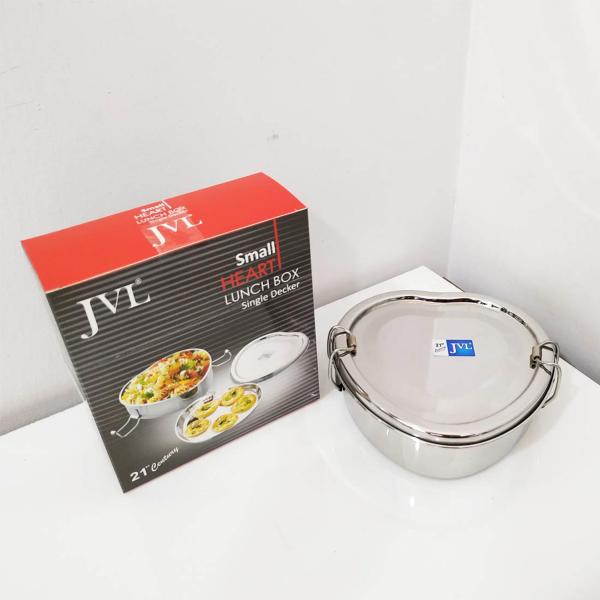 JVL Silver Stainless Steel Small Heart Shape Single Layer Tiffin Box ...