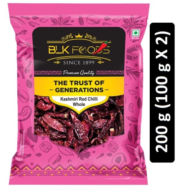 BLK Foods Select 200g Kashmiri Red Chilli Whole (Less Spicy | Natural ...