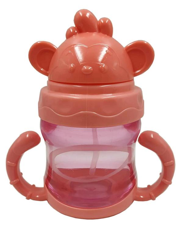 Te Quiti Pink Plastic Leakproof Durable BPA Free Non-Toxic Baby Sipper With Straw 240ml - JioMart