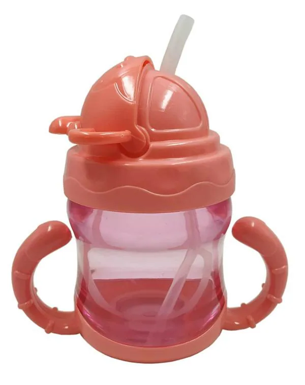 Te Quiti Pink Plastic Leakproof Durable BPA Free Non-Toxic Baby Sipper With Straw 240ml - JioMart
