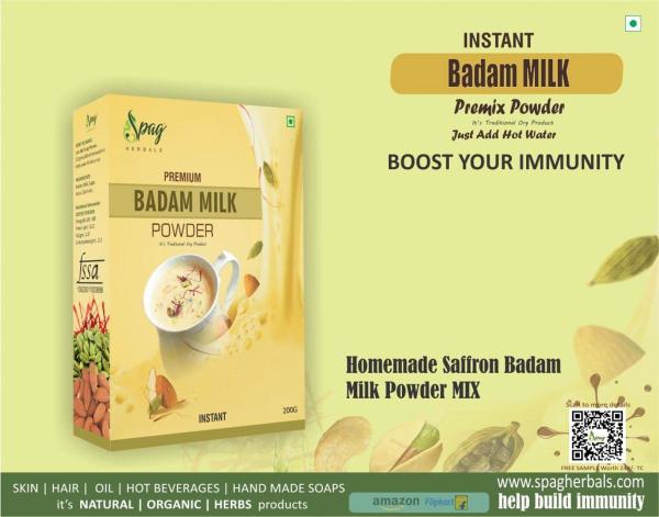 Spag Herbals Instant Badam Milk Powder With Real Kesar And Almond 400G ...