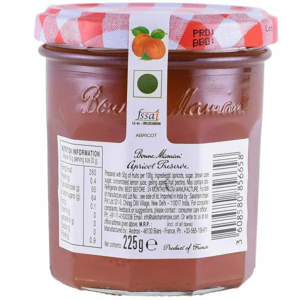 BONNE MAMAN Apricot Preserve 225G - JioMart