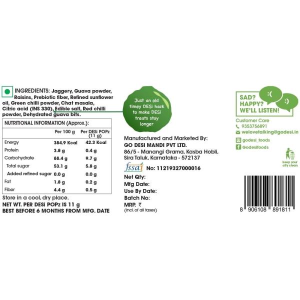 Go Desi Chilli Guava Pop with fruit bits, Candy, Lollipop, Fruit Snacks ...