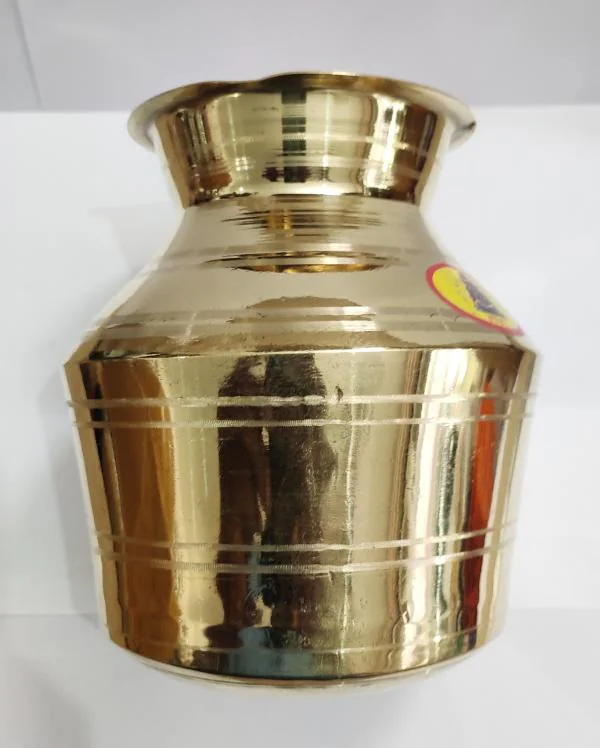 NAAYAGI - BRASS SOMBU - 1.5 LITRE | FOR POOJA, SERVING, RITUALS - SMALL ...