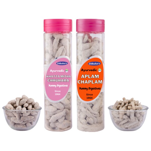 Dilbahars Yummy Digestive Khatta Mitha Chhuhara 210gm and Aplam Chaplam ...