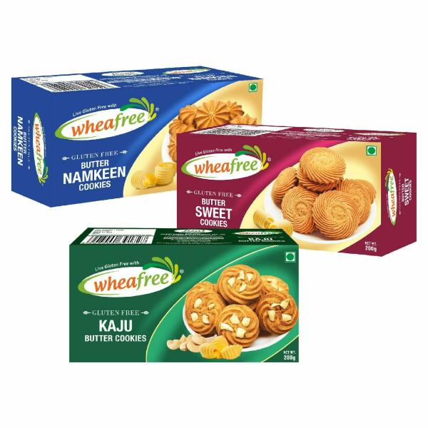 Wheafree Gluten Free Butter Cookies Combo Butter Namkeen Cookies (200g ...
