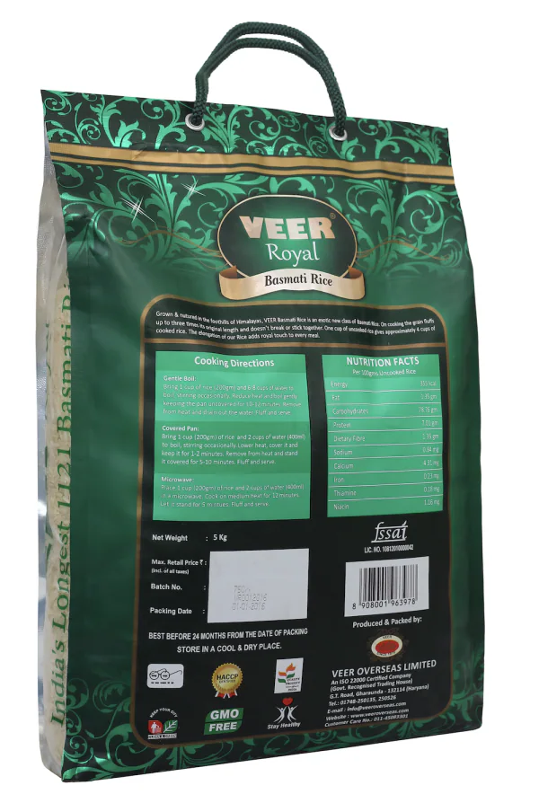 VEER ROYAL - Extra Long Grain Biryani Basmati Rice - 5 Kg - JioMart