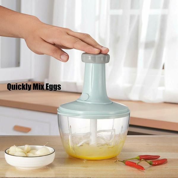 Jeel Plastic Manual Speedy Hand Press Food Chopper BPA Free Stainless ...