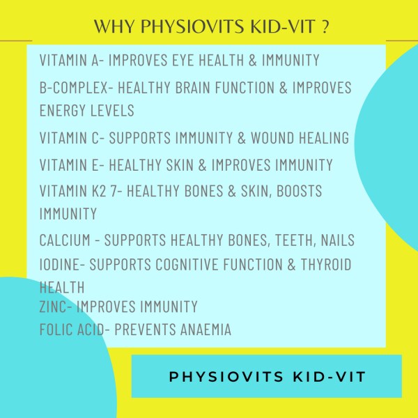 Physiovits KID-VIT Multivitamin Chewable Tablets for Kids - 30 Mango ...