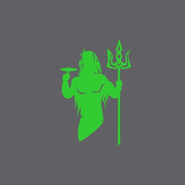 DreamKraft Green Vinyl Glow In The Dark Lord Shiva Radium Wall Stickers ...