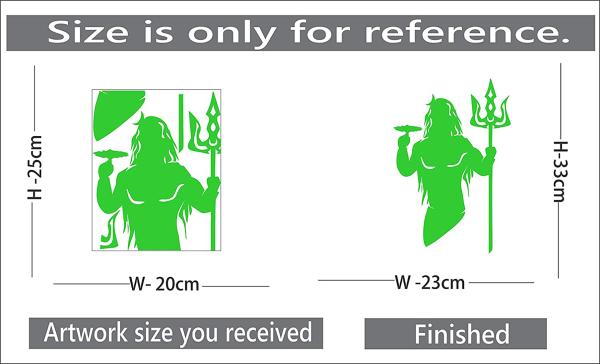 DreamKraft Green Vinyl Glow In The Dark Lord Shiva Radium Wall Stickers ...