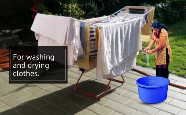 AADB PLASTIC Plastic Washing Tub , Blue, 70 Litre - JioMart