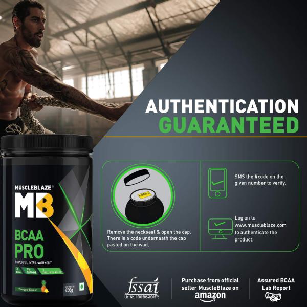 MuscleBlaze BCAA Pro, Powerful Intra Workout, with 7g Vegan BCAAs ...
