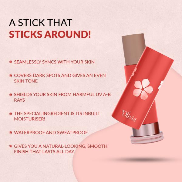 Olivia Instant Waterproof Seamless Makeup Stick SPF 25 Dusted Mocha 09 ...