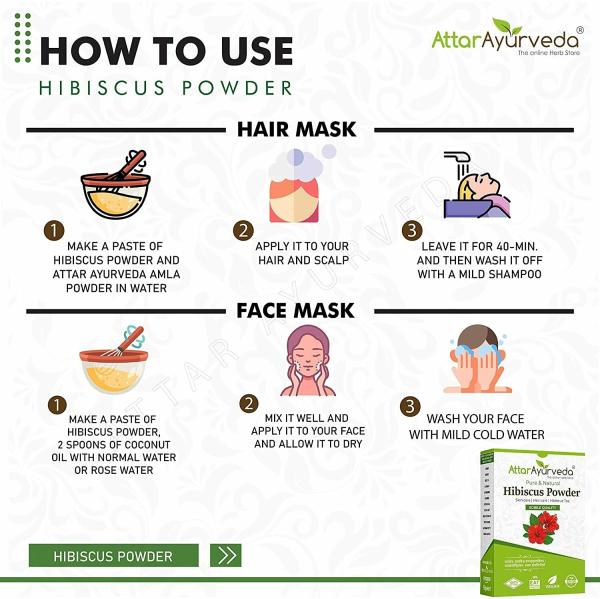 Attar Ayurveda Hibiscus powder for hair growth (100 Grams) - JioMart