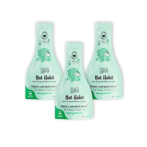 Nat Habit Fresh Moong Nourish Body Ubtan, 2 Minute Bath Scrub | For ...