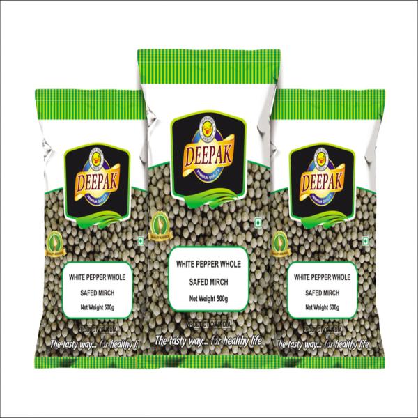 White Pepper Whole / Safed Mirch 100gm (Set Of 3) - JioMart