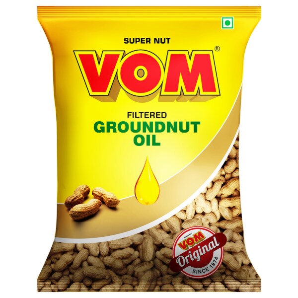 VOM 1 L GROUND NUT OIL DOUBLE FILTERED (POUCH) - JioMart
