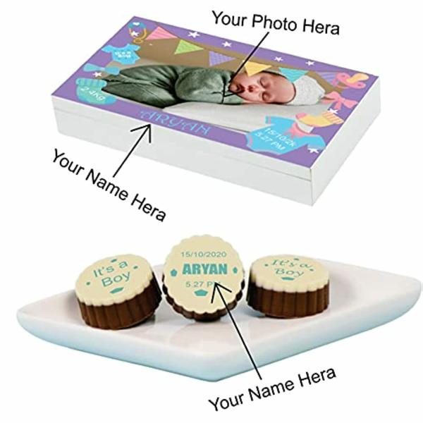 Ayatis Choco Personalised New Born Baby announcement Chocolate Gift ...