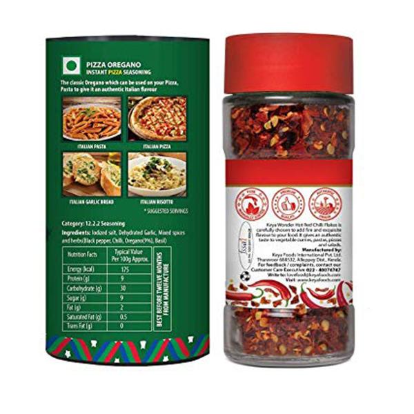 KEYA Combo of Italian Pizza Oregano (80G) & Red Chilli Flakes (40G ...