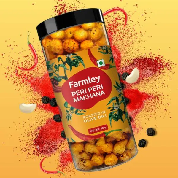 Farmley Peri Peri Roasted & Flavored Makhana Jar 180 g (Pack of 2, Each ...