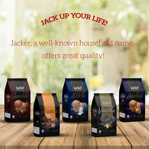 Jacker Hazelnut Wafer Cube 100g, Smooth & Hazelnut Crunchy Layered ...