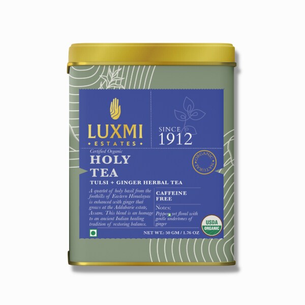 Luxmi Estates Holy Tea 100gm Tin | Certified Organic Tulsi Tea - JioMart