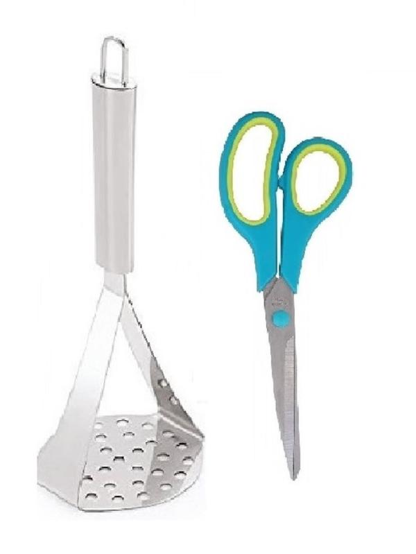 BLUE WONDER Stainless Steel Big Potato Masher With Multipurpose Big ...