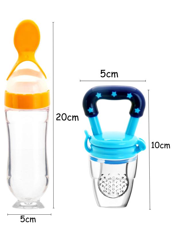 THE LITTLE LOOKERS Squeezy Feeder Yellow & Pacifier/Nibbler for Babies ...