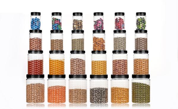 SELECTOR Black And Clear Plastic Combo Set - Kitchen Storage Grocery ...