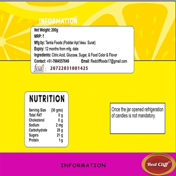 Red Cliff Lemon Candy Nimbu Goli Yellow Popping Candies | Special Lemon ...