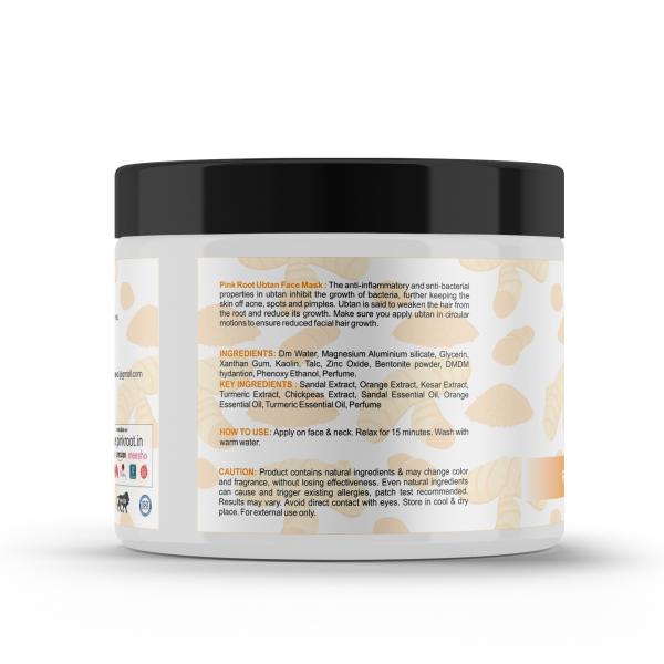 Pink Root Men and Women Ubtan Face Mask Anti Bacterial Dm Water and ...