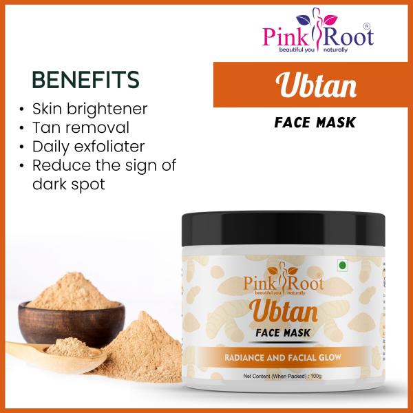 Pink Root Men and Women Ubtan Face Mask Anti Bacterial Dm Water and ...