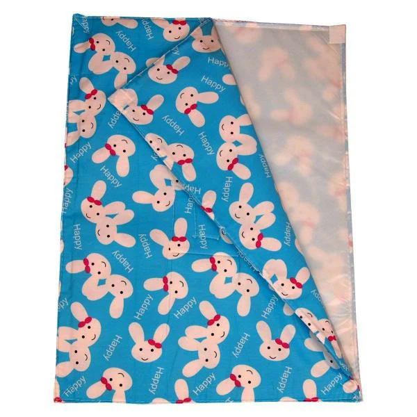 Fancy Walas Blue Cotton Foam Plastic Waterproof Bed Protector Changing ...