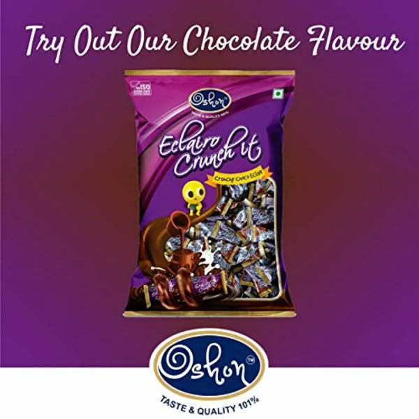 Oshon Candy Caramel Filled Eclairo Crunchy Chocolate 400 G - JioMart