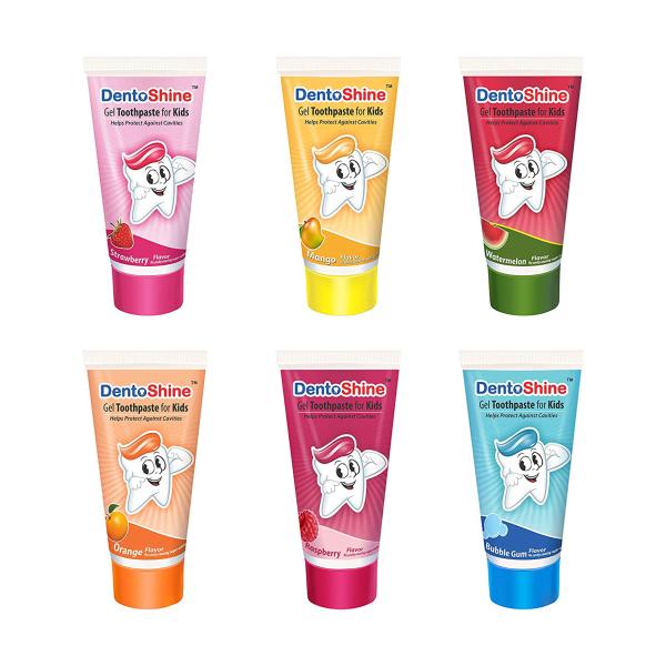 DentoShine Gel Toothpaste for Kids - Assorted Flavors (Bubble Gum ...