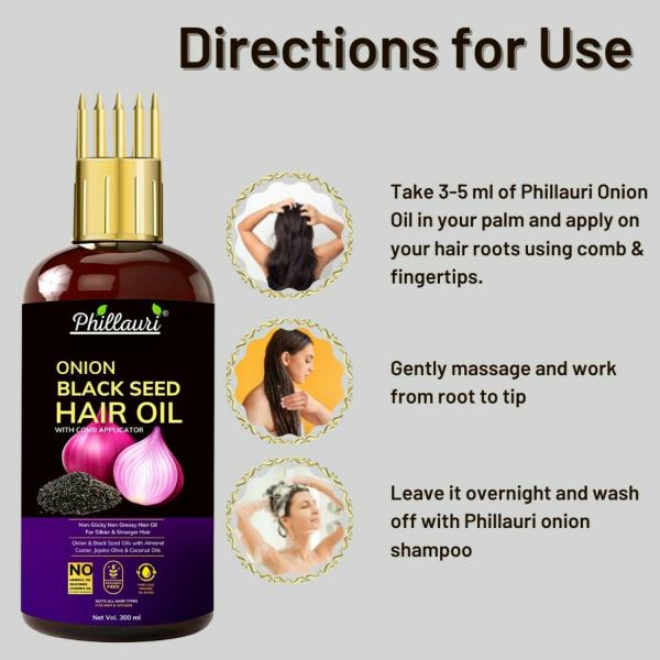 Phillauri Onion Ayurvedic Hair Oil - Black Seed Onion Hair Oil Controls ...