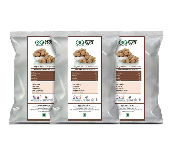 Goshudh Best Quality Soya Chunks-500gm Each (Pack Of 3) Soya Badi (1500 ...