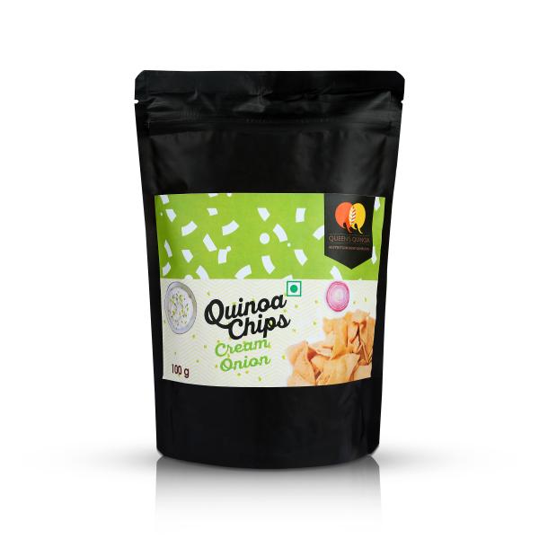 Queens Quinoa Cream & Onion Flavoured Quinoa Chips 100g - JioMart